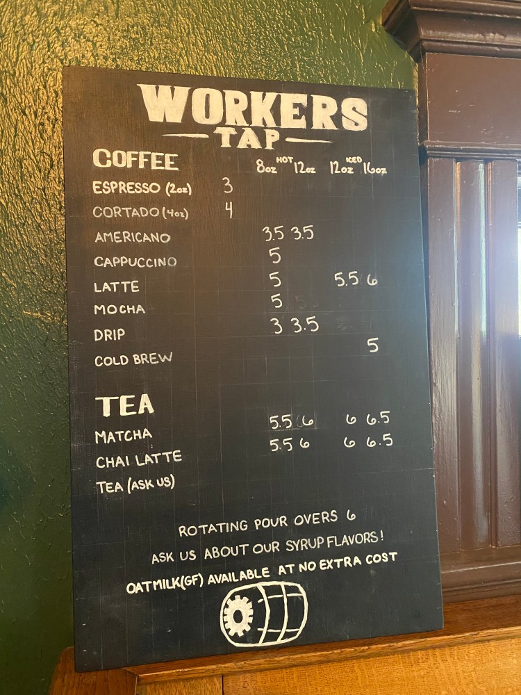 Drink Menus – Workers Tap